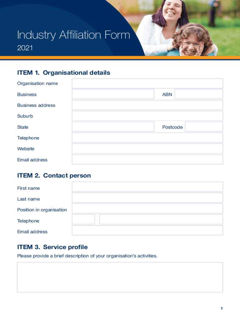 Fillable Online Industry affiliation form Fax Email Print - pdfFiller