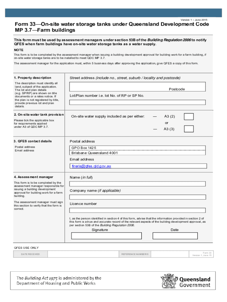 Fillable Online Form33NotificationOfOnSiteWaterStorage Fax Email Print ...