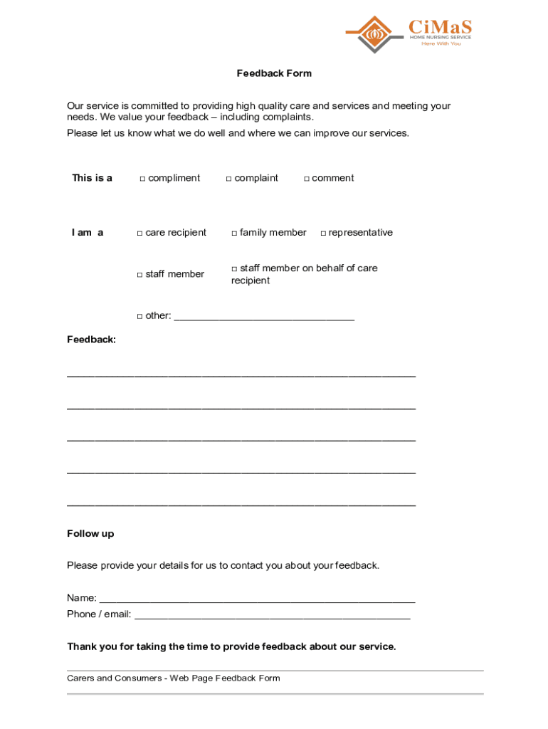 Fillable Online Why Patient Feedback is Important for Health Care ...