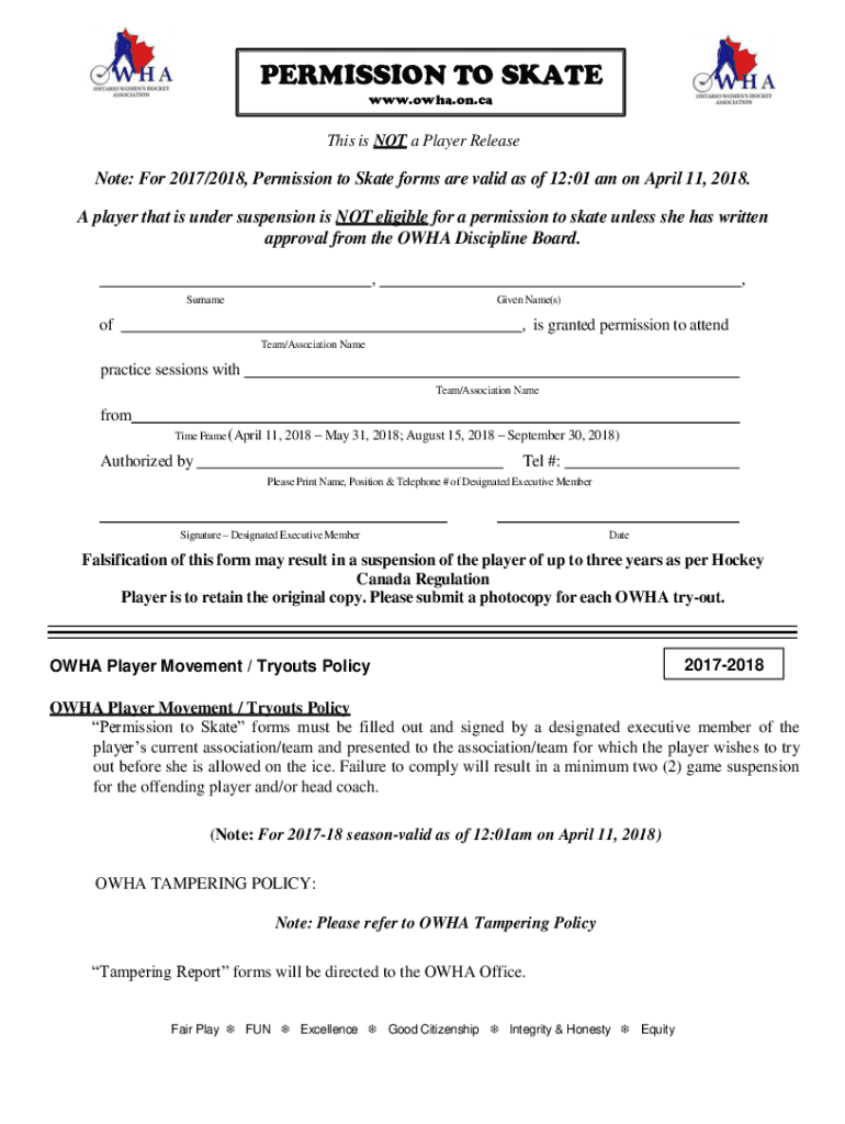 Fillable Online Doc-162016-2017 PERMISSION TO SKATE form Fax Email ...