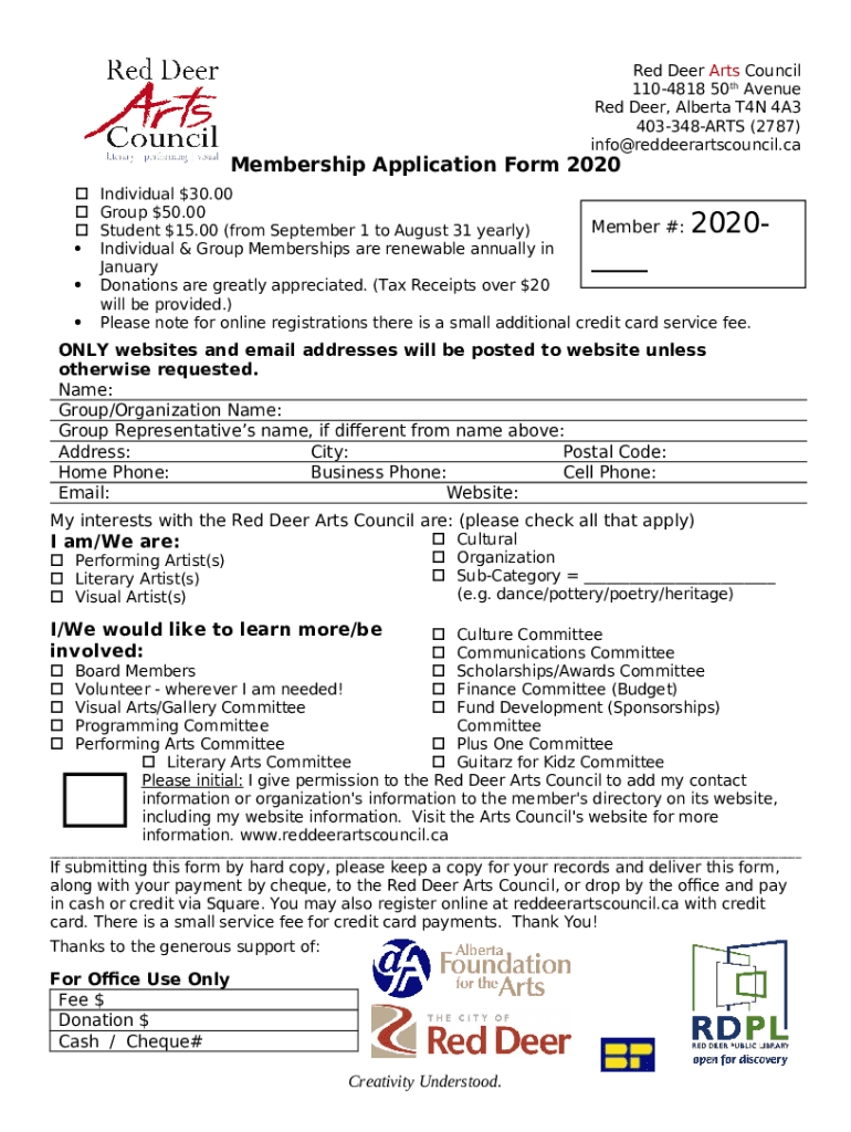 2020-2021 INDIVIDUAL MEMBERSHIP Doc Template | pdfFiller