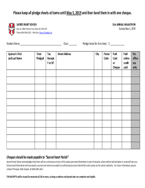 Fillable Online Pledge Sheets for Fundraising Template - Pruneyardinn ...