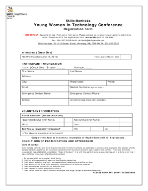 Fillable Online Young Women in Tech Registration Form 2020 Fax Email ...