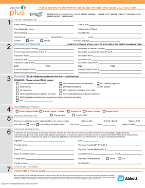 Fillable Online Pathway Plus Alimentum Prescription Form - Abbott ...