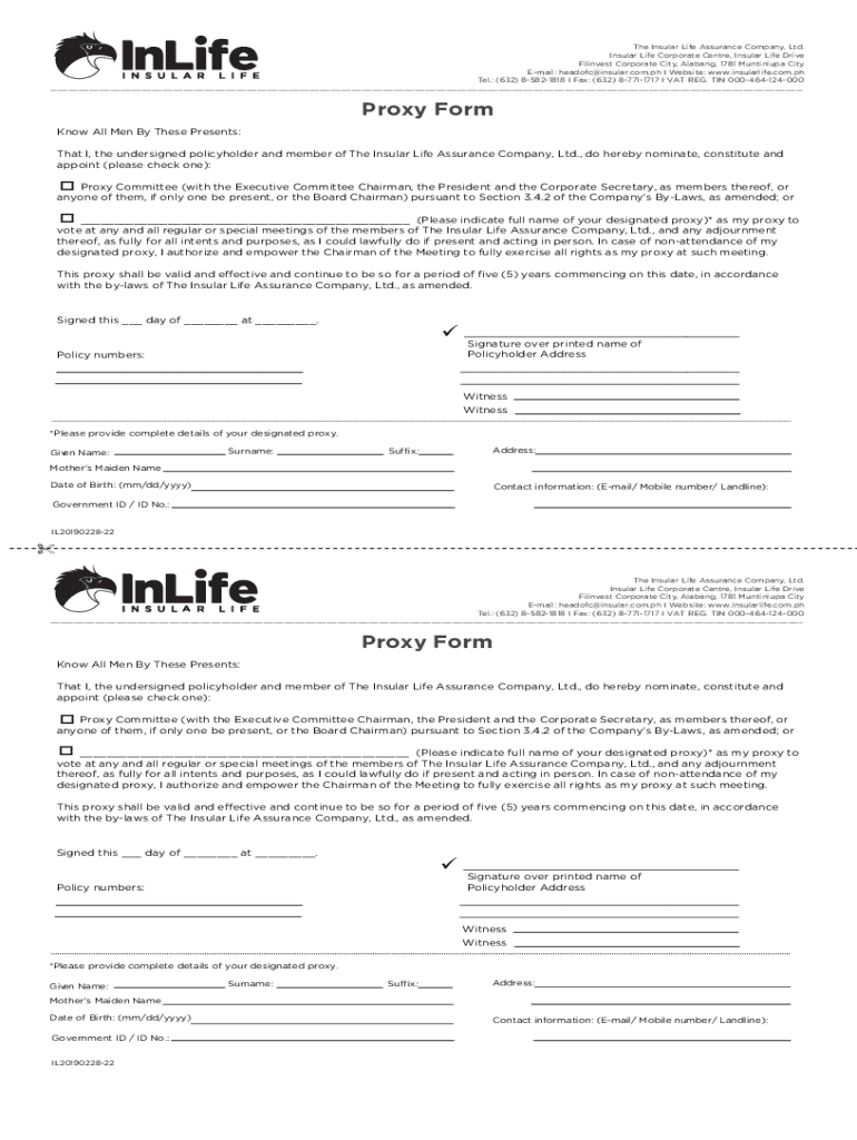 Fillable Online Insular Life Group Accidental Death Insurance ...