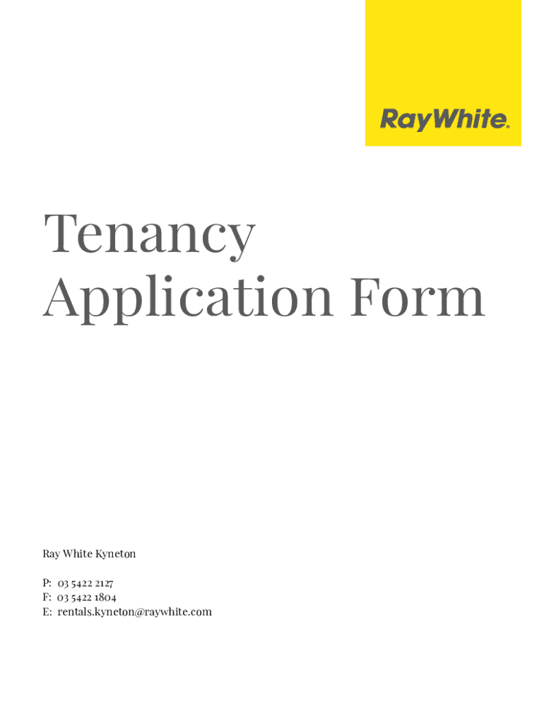 Fillable Online Ray White Rental Application Form Pdf - Fill Online ...