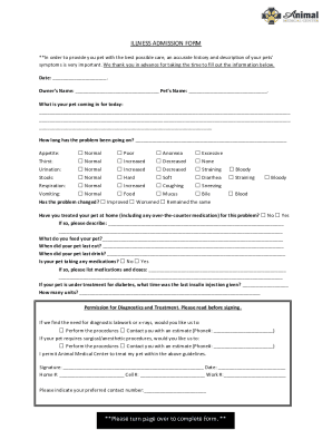 Fillable Online Treatment Authorization & Pet Medical Form Fax Email ...