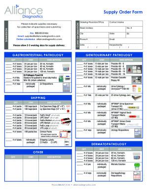 Fillable Online Supply Order Form - American Pathology Partners Fax ...