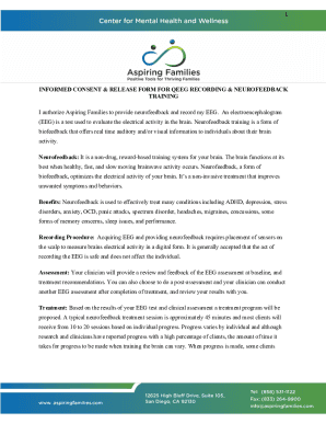 Fillable Online INFORMED CONSENT & RELEASE FORM FOR EEG RECORDING ...