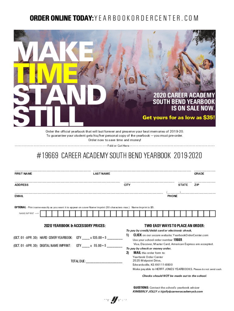 Fillable Online PDF Kahler Year Book Order Form - Kahler Middle School ...