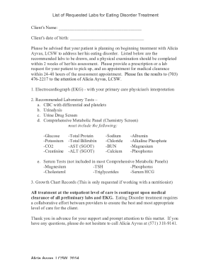 Fillable Online Lab Request Form for ED client Fax Email Print - pdfFiller