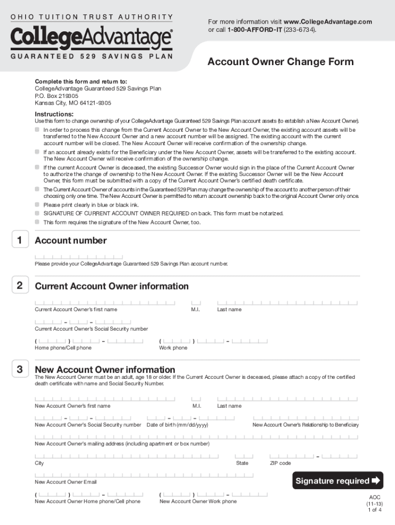 Fillable Online CollegeAdvantage Direct 529 Savings Plan Exchange ...