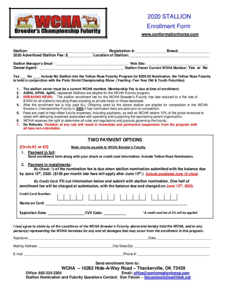 Fillable Online Stallion: Registration #: Breed: Fax Email Print ...