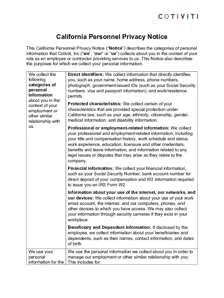 Fillable Online CCPA Notice Form.docx Fax Email Print - pdfFiller