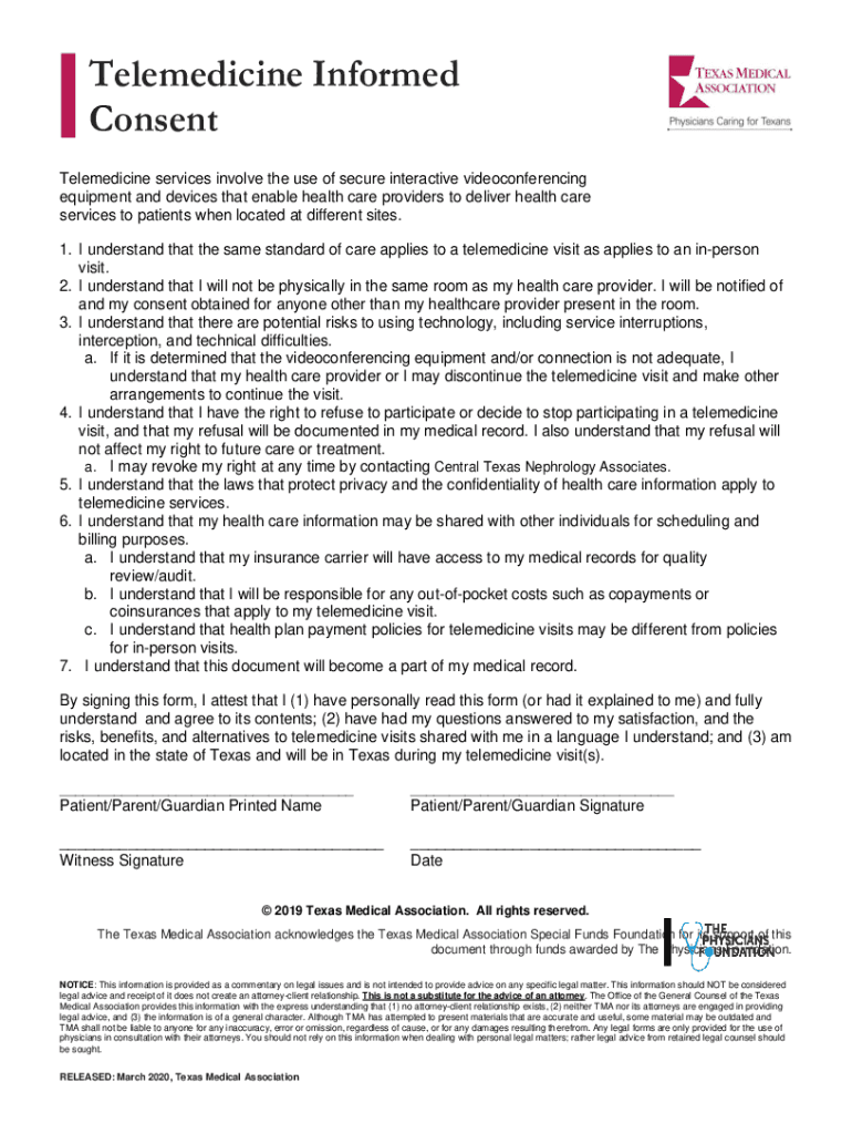 Fillable Online MaxHealth - Telemedicine Informed Consent Form Fax Email Print - pdfFiller