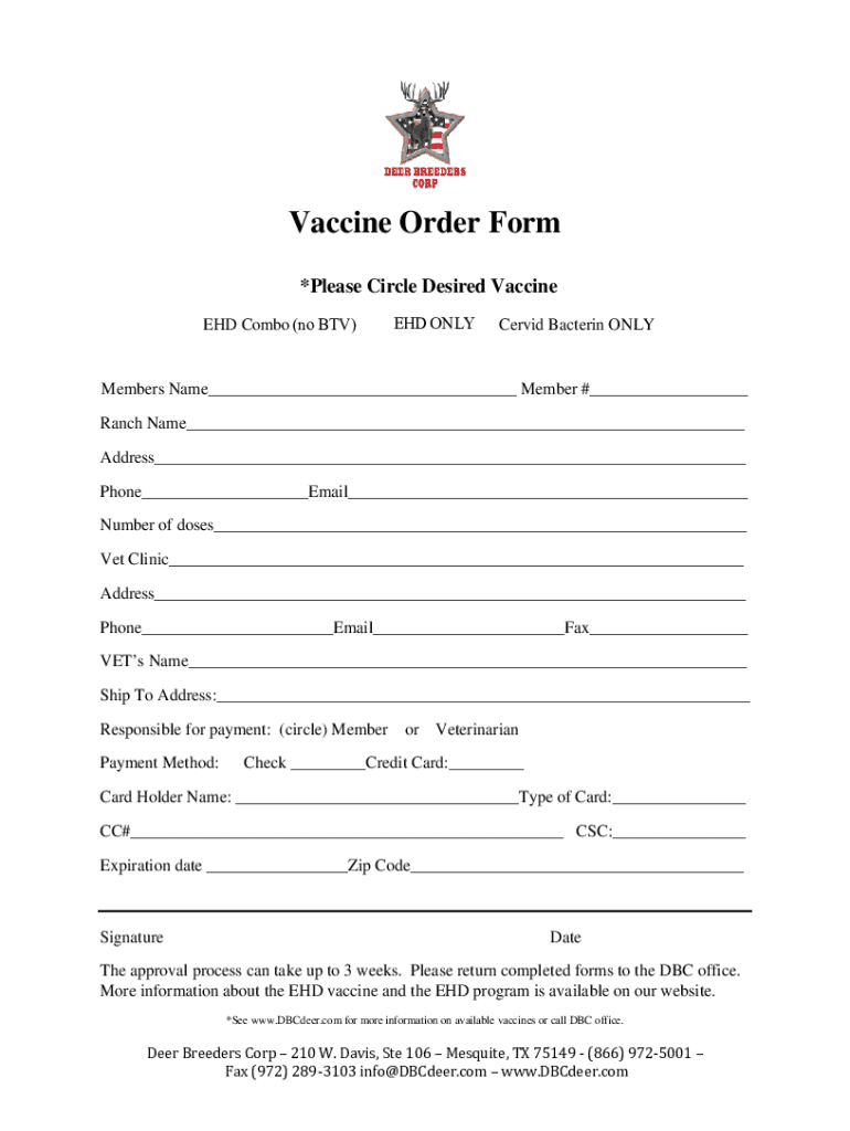 Fillable Online OrderingVaccine OrderingCalifornia Vaccines for ...