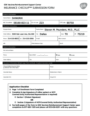 Fillable Online INSURANCE CHECKUP SUBMISSION FORM - Codes for ... Fax ...