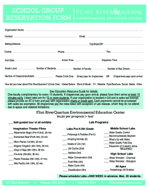 Fillable Online Field Trip Reservation Form - Henry Ford Museum Fax ...