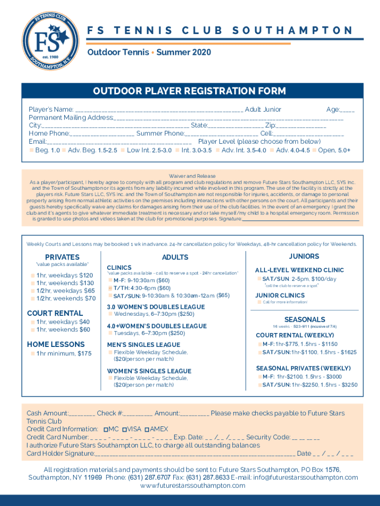 Fillable Online Outdoor Form 2020 Fax Email Print - pdfFiller