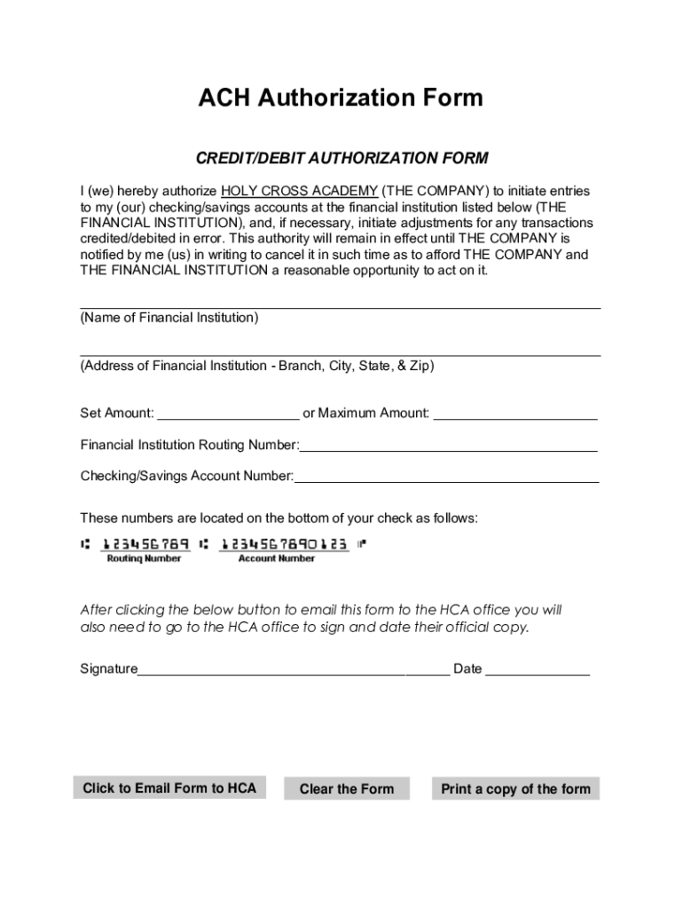Fillable Online PDF ACH Authorization Form CREDIT/DEBIT AUTHORIZATION ...