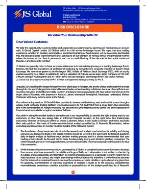 Fillable Online Final Risk Disclosure Form Fax Email Print - pdfFiller