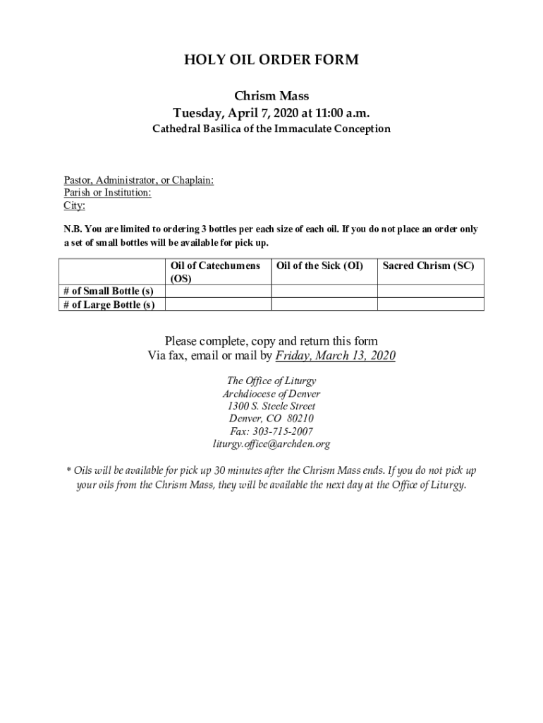 Fillable Online HOLY OIL ORDER FORM.docx Fax Email Print - pdfFiller