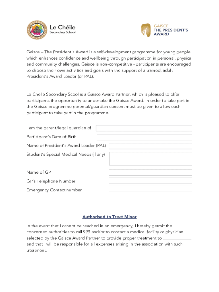 Fillable Online Gaisce-Participant-Consent-Form.docx Fax Email Print ...