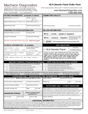 Fillable Online Machaon Diagnostics HLH Genetic Panel Order Form Fax ...