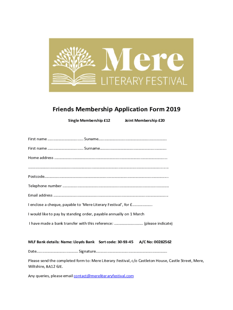 Fillable Online FREE 30+ Membership Application Forms in PDFMS WordFREE 30+ Membership ...