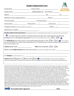 Fillable Online FREE 9+ Student Registration Form Samples in PDFExcel ...