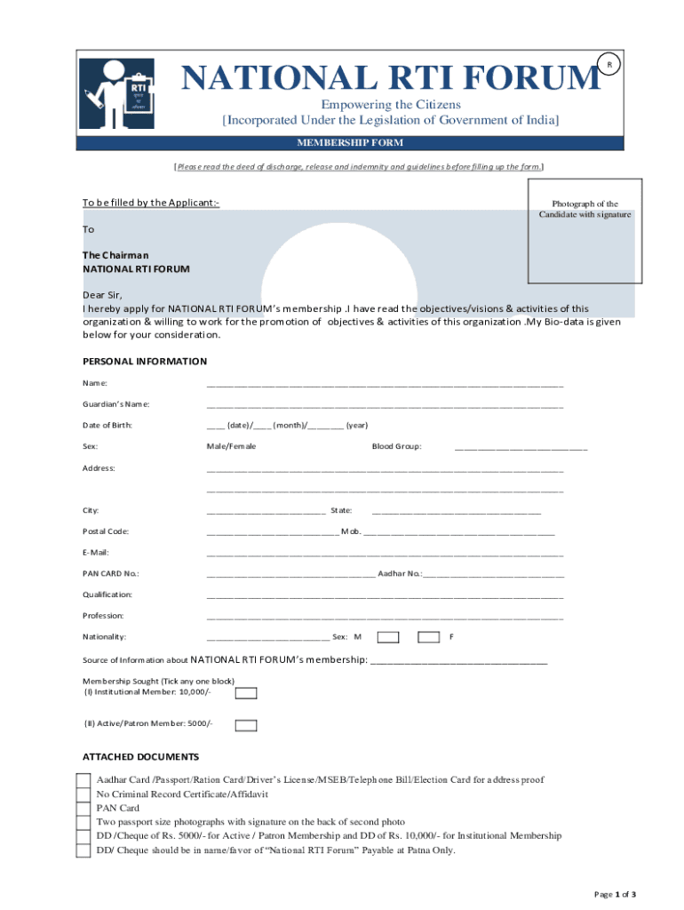 Fillable Online How to File RTI for State Governments? For All States ...