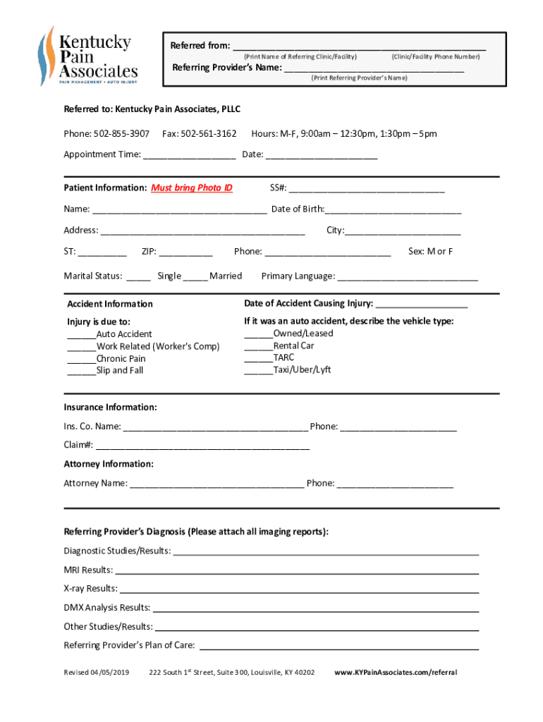 Fillable Online KPA Lvl Referral Form Color Fax Email Print - pdfFiller