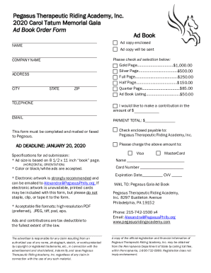 Fillable Online Ad Book Order Form Fax Email Print - pdfFiller