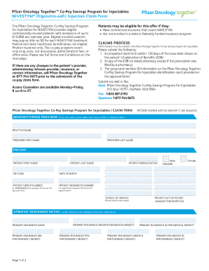 Fillable Online Pfizer enCompass Co-Pay Assistance Program CLAIM FORM ...