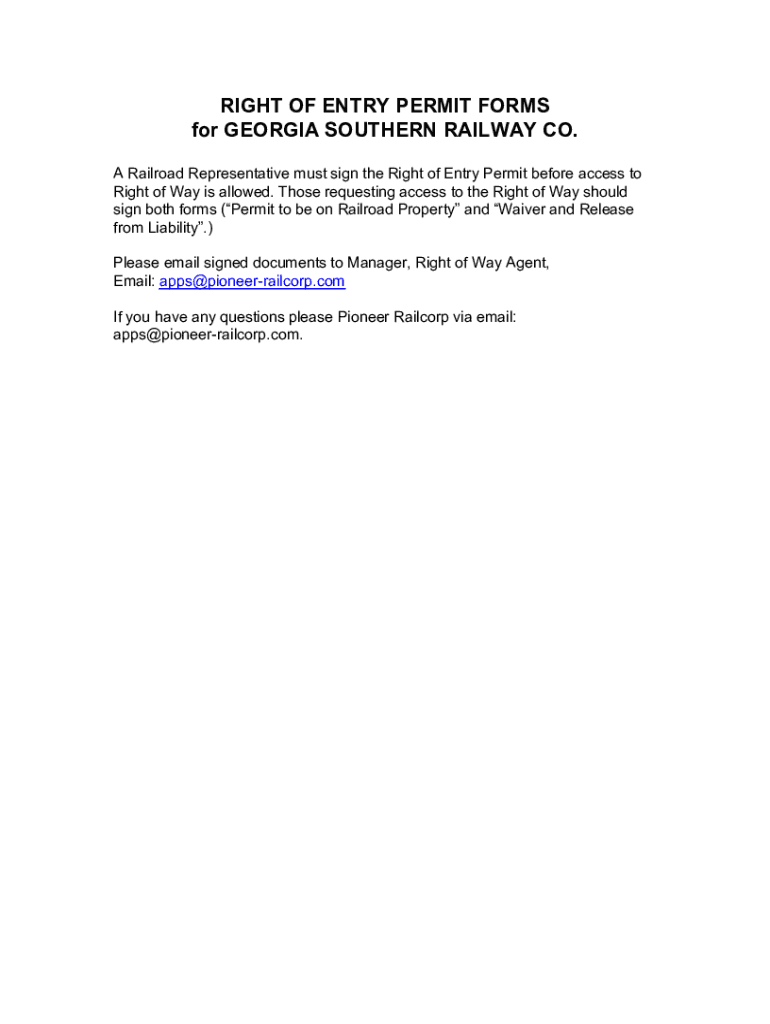 Fillable Online GS RIGHT OF ENTRY PERMIT FORMS.pdf Fax Email Print ...