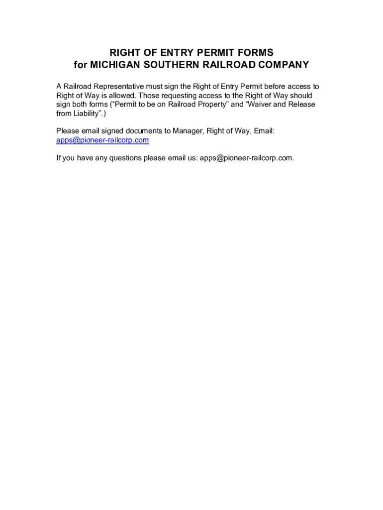 Fillable Online MSO RIGHT OF ENTRY PERMIT FORMS.pdf Fax Email Print ...