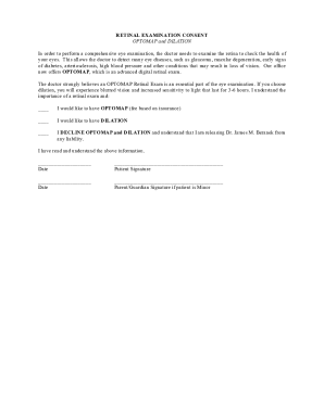 Fillable Online Dilation/Optomap Consent Form - Ragsdale Vision Center ...