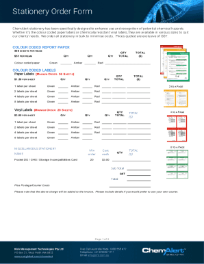 Fillable Online 13+ Stationery Order Templates - AI, PSDFree & Premium ...