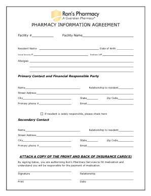 Fillable Online Pharmacy Services Agreement Template - Download Free ...