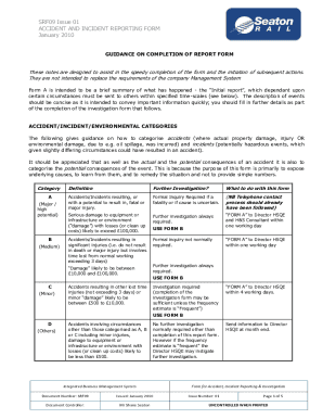 Fillable Online GUIDANCE ON COMPLETION OF REPORT FORM Fax Email Print ...