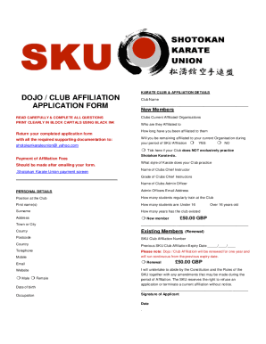 Fillable Online Membership FormRegister or UpdateHombu Dojo ...