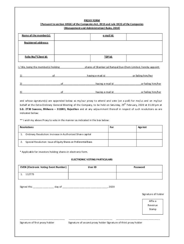 Fillable Online FORM NO. MGT-11 pROXY FORM - Amongst India's largest ...