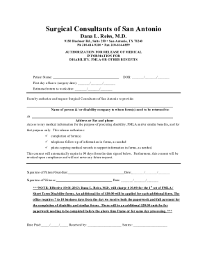 Fillable Online FMLA Release Form Fax Email Print - pdfFiller