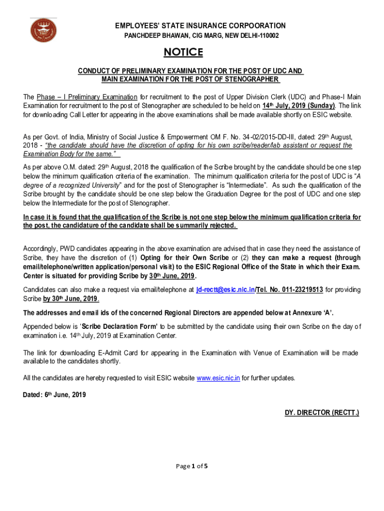 Scribe Declaration Form - Fill Online, Printable, Fillable, Blank | pdfFiller