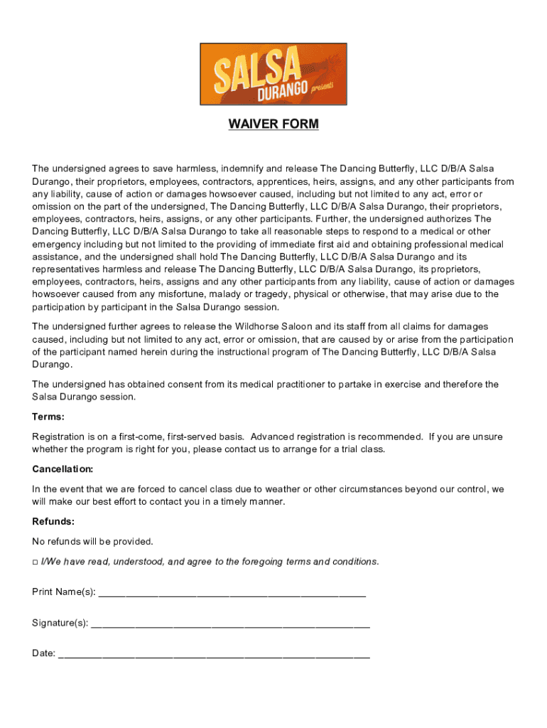 Fillable Online Release Waiver, Indemnification, Hold Harmless, and ... Fax Email Print - pdfFiller