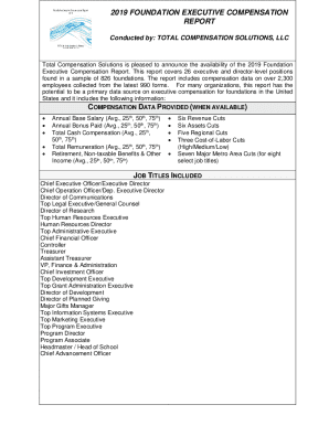 Fillable Online 2019 Foundation Executive Compensation Report Order ...