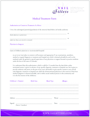 Fillable Online Medical-Treatment-form Fax Email Print - pdfFiller