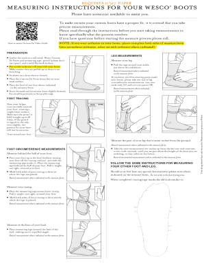 Fillable Online Custom Fitting your Wesco Boots - How to Measure your ...