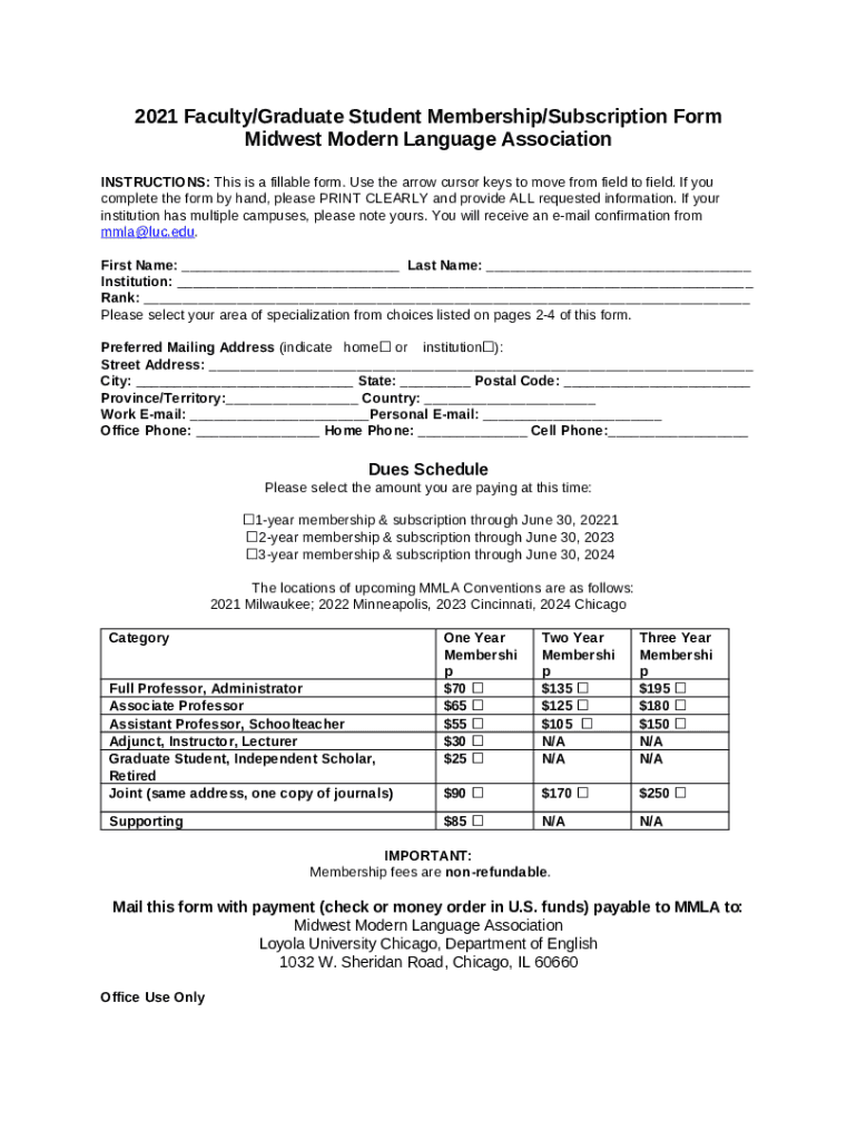 2021 Faculty/Graduate Student Membership/Subscription Doc Template ...