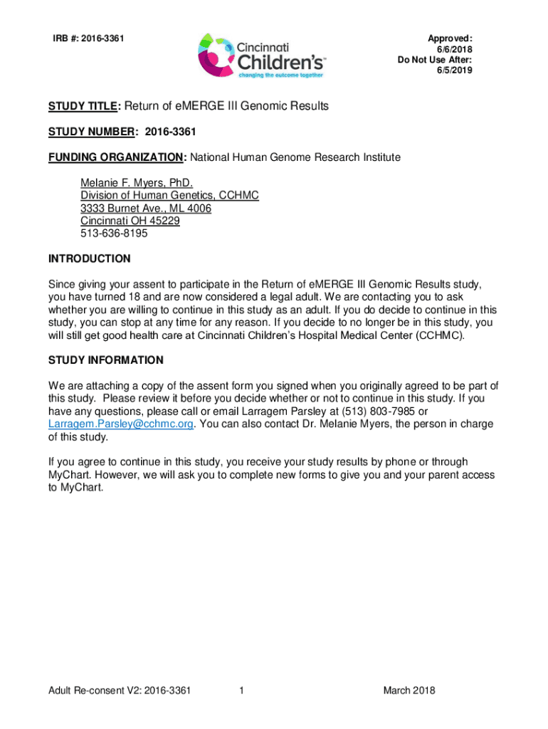 Fillable Online Return of eMERGE III Genomic Results - emerge-network ...